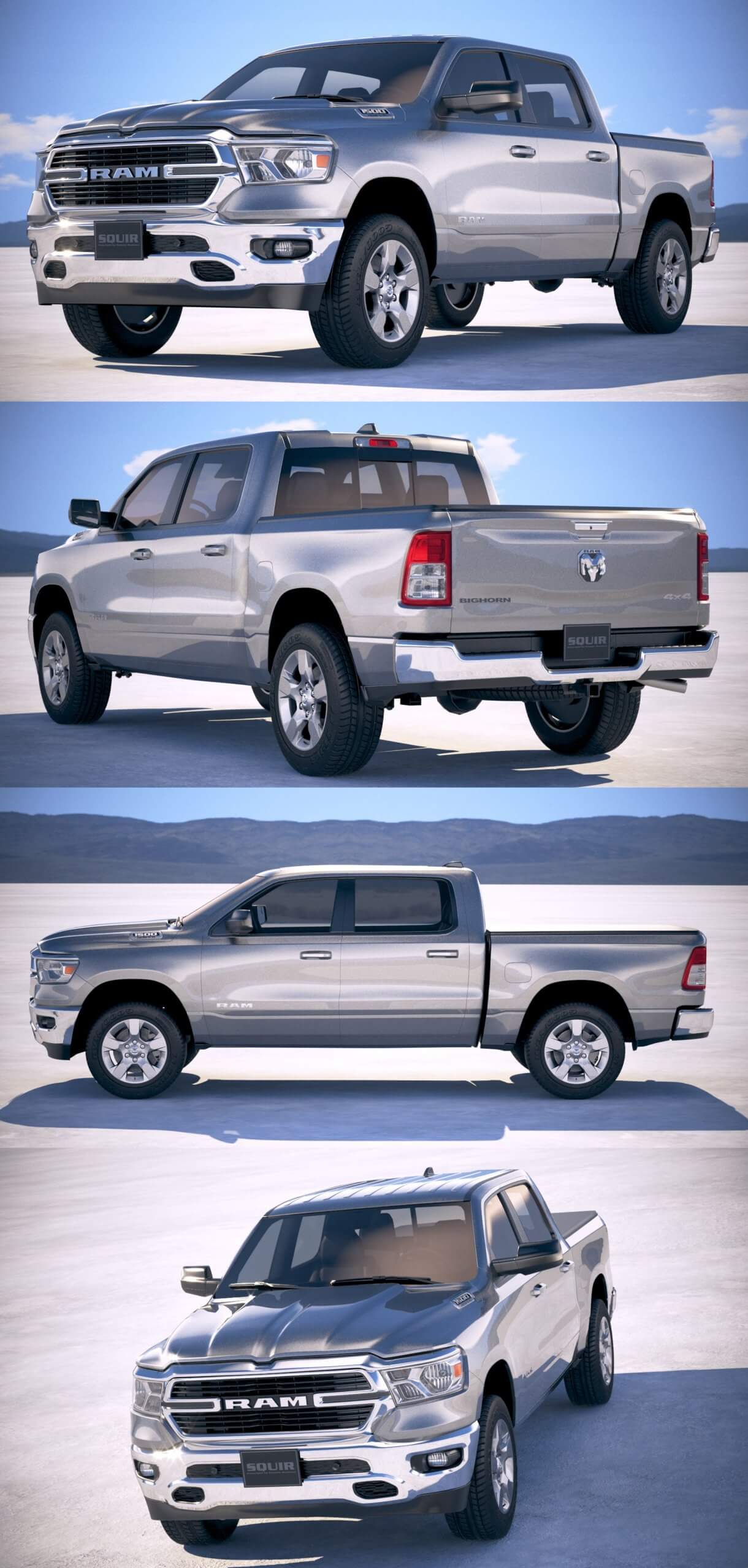 2019 Dodge RAM BigHorn皮卡车3D模型（OBJ,FBX,MAX） - 云瑞设计